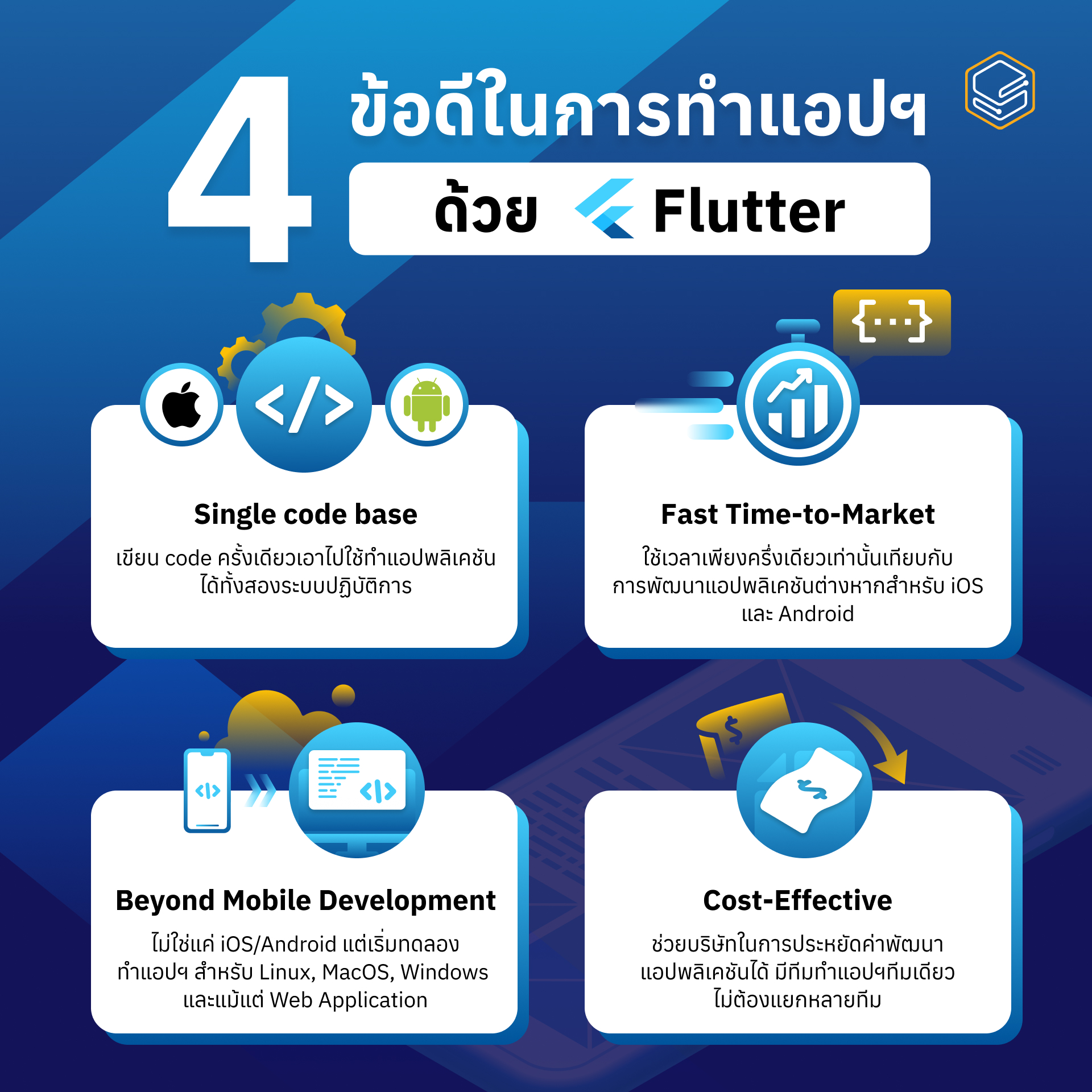 4 ข้อดีของการพัฒนาแอปพลิเคชันด้วย Flutter | Skooldio Blog