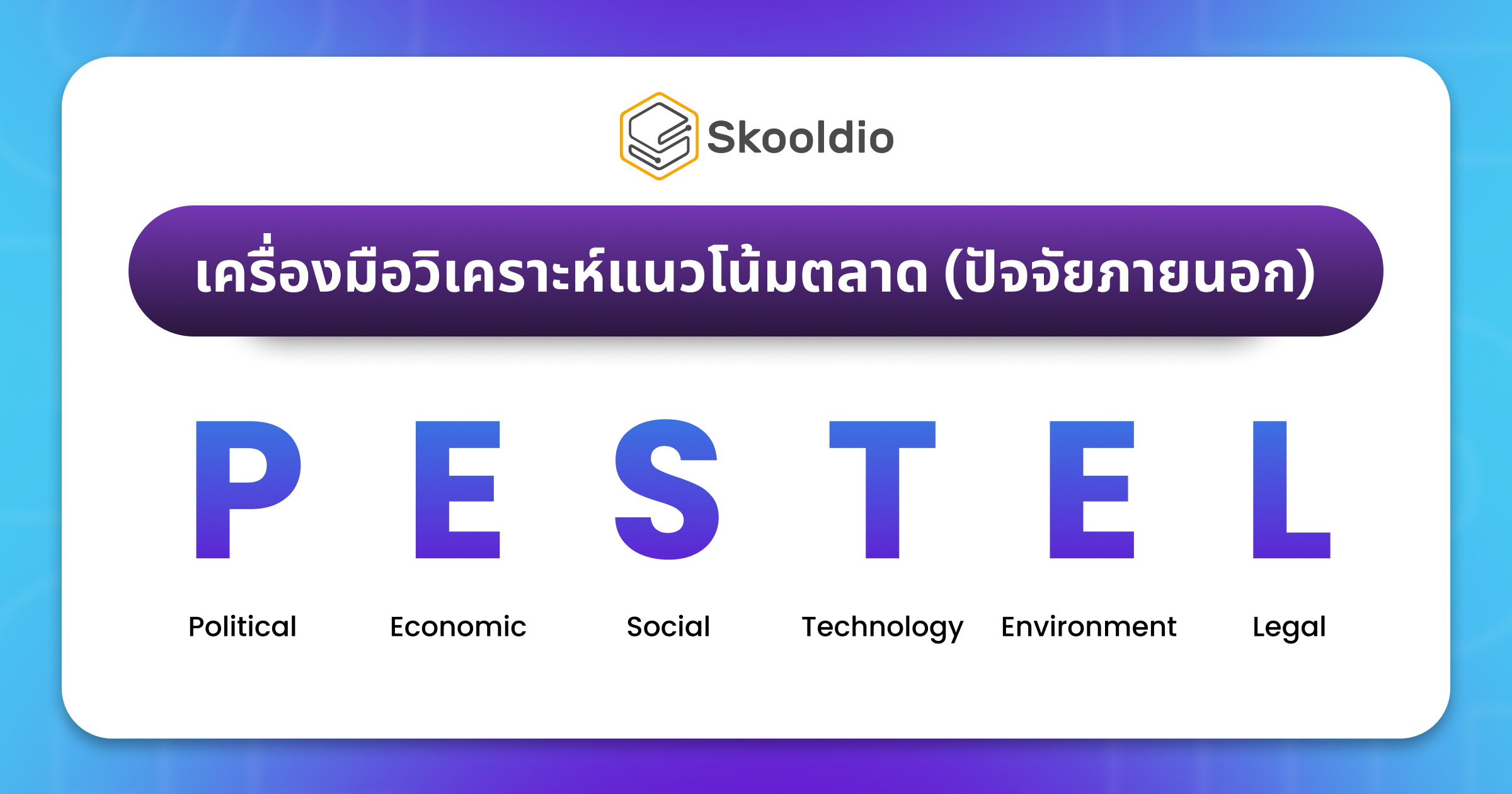 PESTEL คืออะไร รู้จักกับเครื่องวิเคราะห์แนวโน้มตลาด (ปัจจัยภายนอก)
