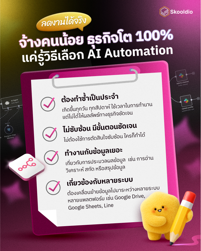 คู่มือเลือกงานที่ใช่ สร้าง AI Automation ให้เหมาะกับธุรกิจ | Skooldio Blog